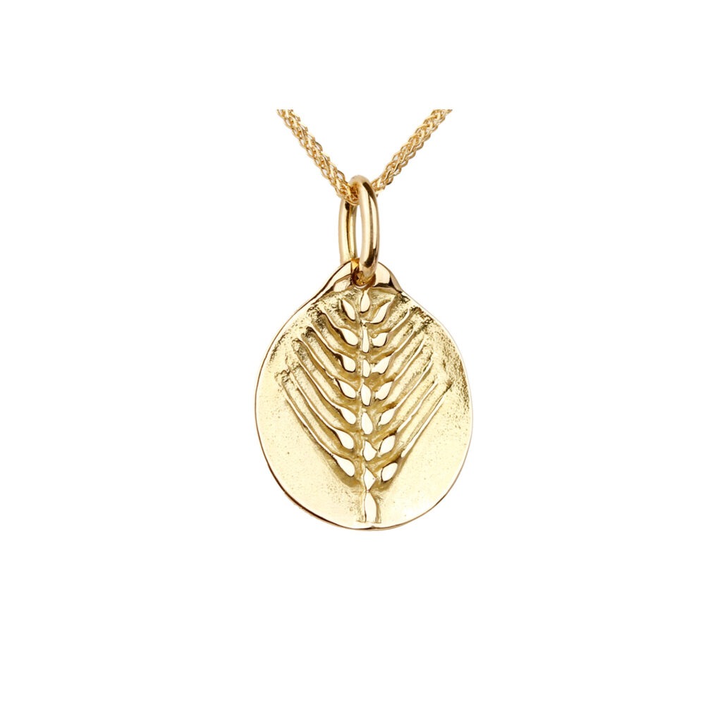 Médaille porte-bonheur épi de blé or jaune