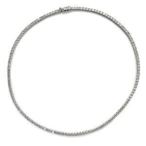 Collier rivière de diamants or blanc - Collier rivière diamants