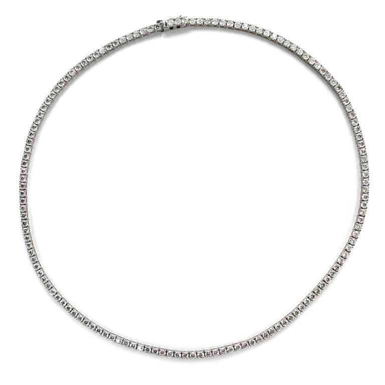 Collier rivière de diamants or blanc - Collier rivière diamants